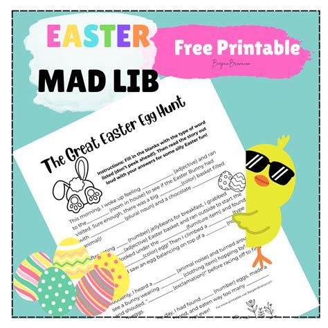 Hop Into Fun With This Free “the Great Easter Egg Hunt” Easter Mad Lib