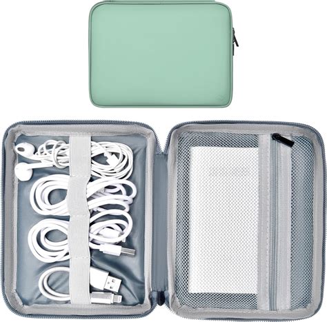 Miloocul Leather Cord Organizer Bag Portable Tech Organizer Travel Case For