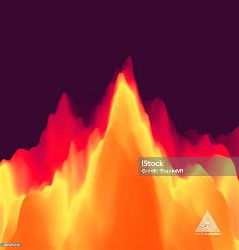 산 풍경입니다 산악 한 지형 벡터 일러스트입니다 추상적인 배경입니다 3차원 형태에 대한 스톡 벡터 아트 및 기타 이미지 3