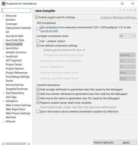 Admiloper Eclipse Set Project Compiler Compliance Settings To 15 Set