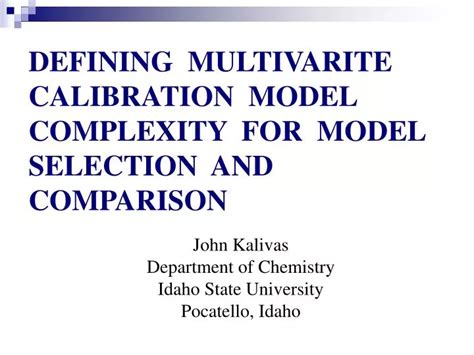 ppt defining multivarite calibration model complexity for model