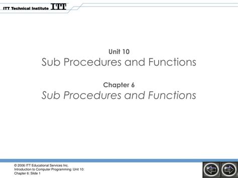 ppt unit 10 sub procedures and functions chapter 6 sub procedures and functions powerpoint