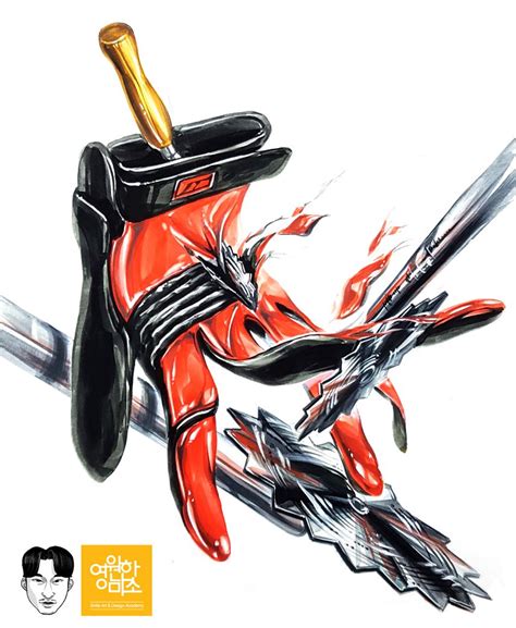 기초디자인 주제연출 및 표현 공업용커터장갑 장갑 그림 피자 커터