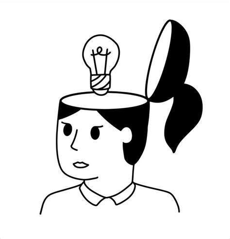 Woman With Open Mind Concept Of Idea Knowledge And Learning Light