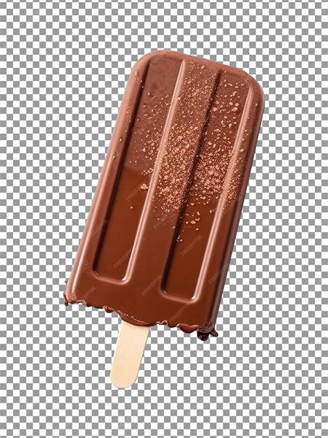 투명 배경에 고립 된 냉동 초콜릿 아이스 캔디 프리미엄 Psd 파일
