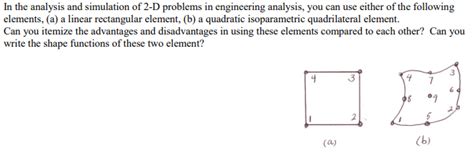 Elements A A Linear Rectangular Element B A Chegg Com