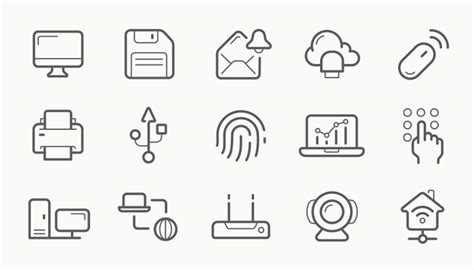 Modern Examples Of Thin Line Icons