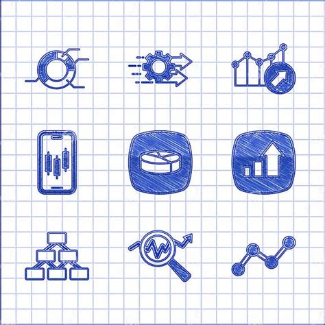 Set Pie Chart Infographic Search Data Analysis Graph Financial