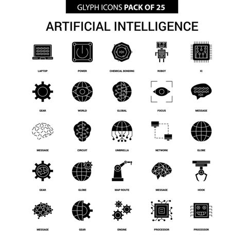 Artificial Intelligence Glyph Vector Icon Set 14338987 Vector Art At Vecteezy