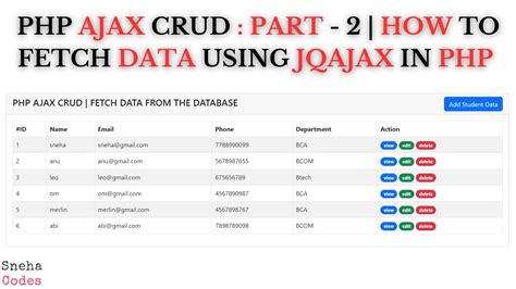 Php Ajax Crud 2 How Fetch Data In Tabular Format Using Ajax In Php