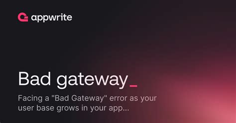 Bad Gateway Threads Appwrite