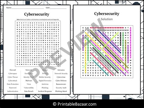 Cybersecurity Word Search Puzzle Worksheet Activity Teaching Resources