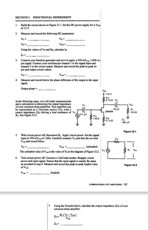Solved Sectioni Functional Experiment 1 Build The Circuit