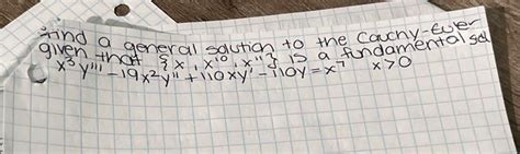 Solved Find A General Solution To The Cauchy Ever Given A Chegg