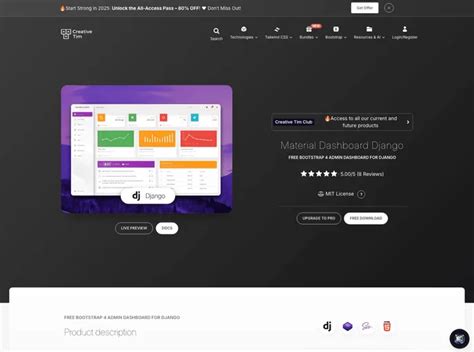 Material Dashboard Django By Creativetimofficial A Django Template Built At Lightspeed