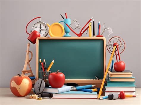 Premium Photo Front View Educational Objects Composition
