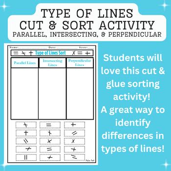 Types Of Lines Cut Glue Sort Parallel Intersecting Lines Perpendicular Lines