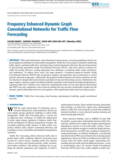 Pdf Frequency Enhanced Dynamic Graph Convolutional Networks For Traffic Flow Forecasting