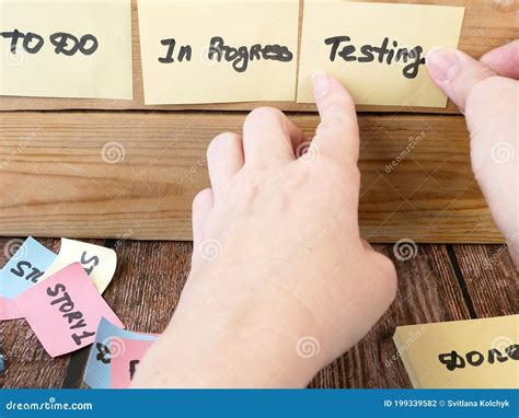 Software Scrum Agile Board With Paper Task Agile Software Development Methodologies Concept