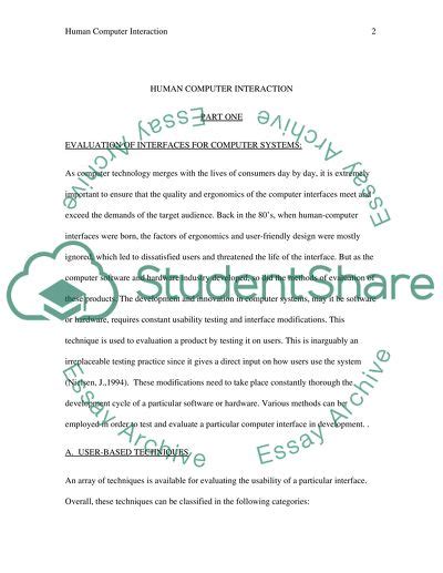Human Computer Interaction Research Paper Example Topics And Well