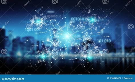 Digital Binary Code Connection Network Background D Rendering Stock Illustration Illustration