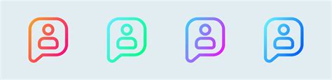 User Line Icon In Gradient Colors Avatar Signs Vector Illustration