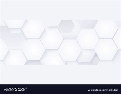 Abstract White Geometric Hexagon Shape With Green Vector Image