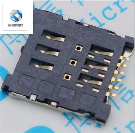 China Low Price 6P 6 Pin Micro SIM Card Slot Socket Adapter Clamshell Gold Plating High Quality