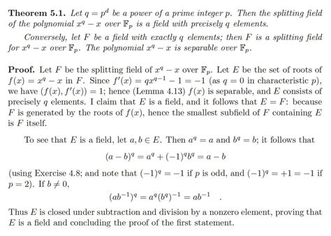 Field Theory Theorem 51 From The Book Of Algebra By Aluffi