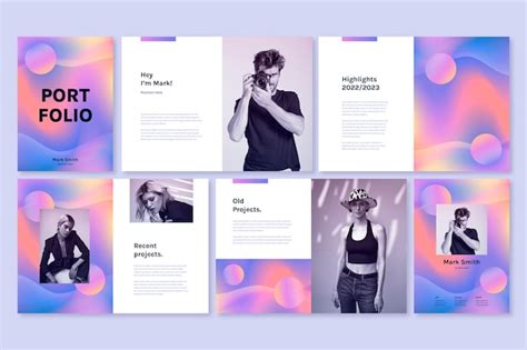 Free Vector Gradient Portfolio Template Design