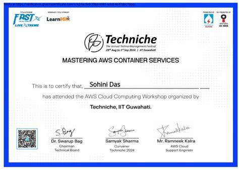 sohini das on linkedin aws cloudcomputing techniche2024 iitg