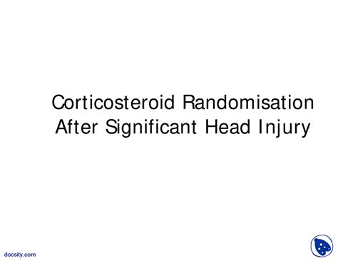Corticosteroid Randomisation Health Lecture Slides Docsity