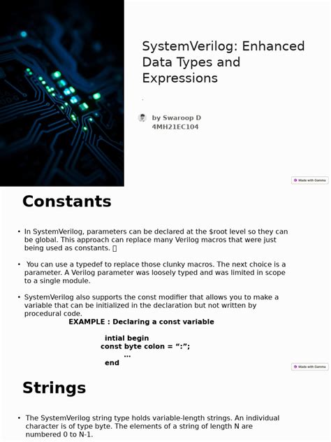 systemverilog enhanced data types and expressions pdf string
