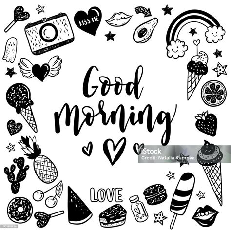 날개 마음 좋은 아침 Callygraphy 포스터입니다 벡터 Handdrawn 카드입니다 3월에 대한 스톡 벡터 아트 및 기타 이미지 Istock