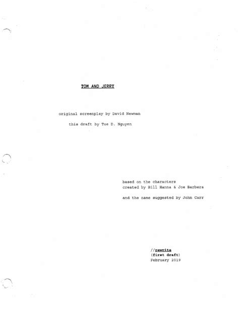 Tom And Jerry Script 6 Pdf