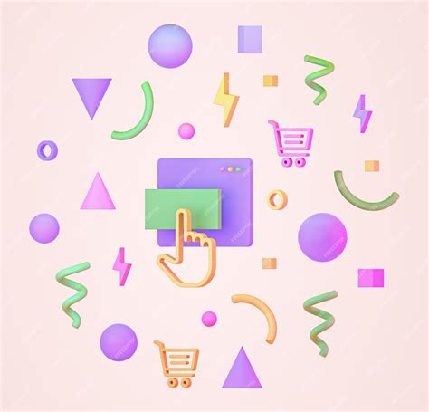 Premium Psd Abstract 3d Geometric Shape Button Cursor 3d Render