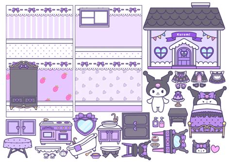 🌺마이멜로디and쿠로미 종이인형 집 만들기🌺 🌼무료 도안공유🌼 종이구관 그리는법 쉬운 만들기 페이퍼 크래프트 미니어쳐 Paper