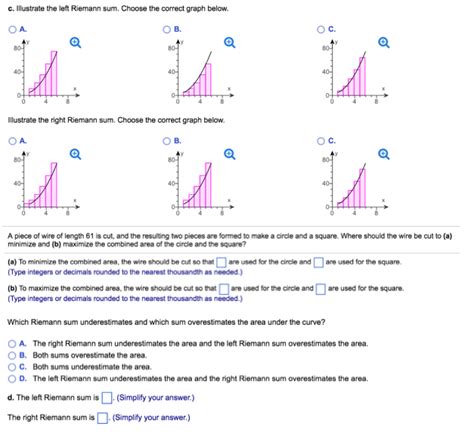 Solved Illustrate The Left Riemann Sum Choose The Correct