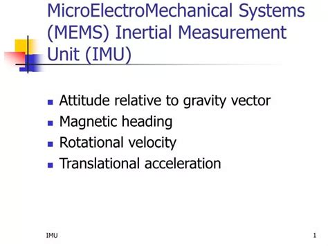 PPT MicroElectroMechanical Systems MEMS Inertial Measurement Unit IMU PowerPoint