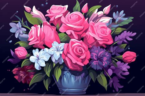 Premium Vector Flower Arrangement Vector In Specific Style