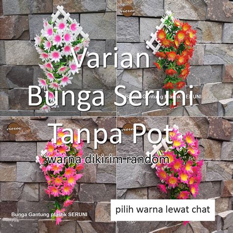 Jual Vioree Seruni Bunga Gantung Plastik Dinding Daun Dekorasi Pot Hias
