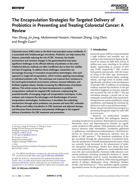 Pdf The Encapsulation Strategies For Targeted Delivery Of Probiotics In Preventing And