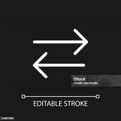 어두운 테마에 대 한 픽셀 완벽한 흰색 선형 Ui 아이콘 교환 개념에 대한 스톡 벡터 아트 및 기타 이미지 개념 검은색 교환 Istock