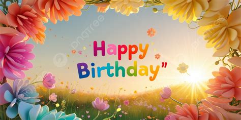 꽃이 피고 꽃이 피다 생일 축하해 기쁨 3d 꽃무늬 생일 축하 해요 배경 일러스트 및 사진 무료 다운로드 Pngtree