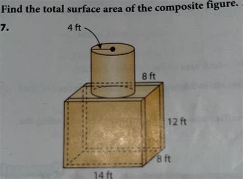 [answered] Find The Total Surface Area Of The Composite Figure Geometry Kunduz