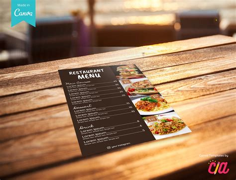 Food Menu Canva Template Restaurant Menu Food Drink Template Editable Template Menu