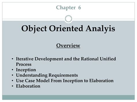 Object Oriented Analysis PPT
