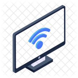 Wifi Monitor Icon Download In Isometric Style