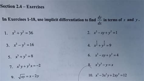 solved exercises in exercises 1 18 use implicit