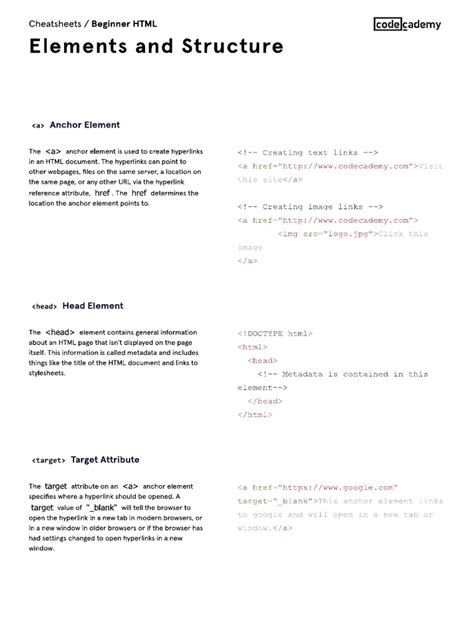 Htmlelement And Structure Pdf